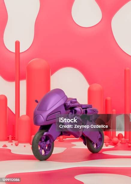 미취학 아동을위한 분홍색 방에있는 보라색 오토바이 장난감 3d 렌더링 스포츠 레이스에 대한 스톡 사진 및 기타 이미지 스포츠 레이스 오토바이 경주 오토바이 Istock
