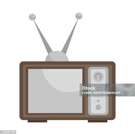 복고풍 텔레비전 세트 아이콘입니다 안테나가 있는 빈티지 Tv 클래식 브로드캐스트 리시버 구식 엔터테인먼트 상징 벡터 일러스트 레이 션입니다 주당순이익 10 1950 1959