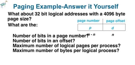 Solved Paging Example Answer It Yourself What About 32 Bit