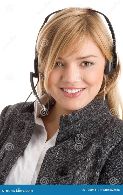 Telefonista De Sexo Femenino Imagen De Archivo Imagen De Muchacha Llamada
