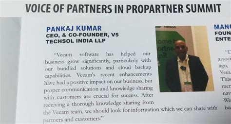 V5 Techsol India Llp On Linkedin Leadership Varindia Veeam