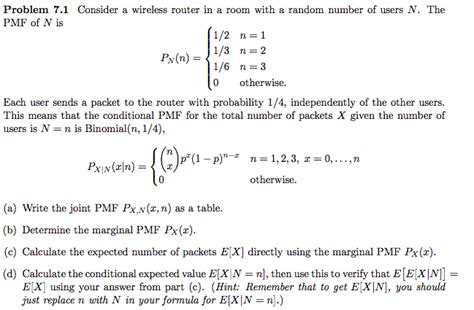 Solved Problem 7 1 Consider A Wireless Router In A Room With Chegg Com