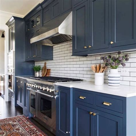 Navy Blue Subway Tile Kitchen At Nathaniel Ackerman Blog