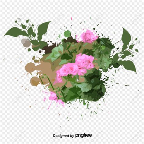 잉크 수채화 꽃 일러스트꽃들 Png 일러스트 무료 다운로드 Lovepik