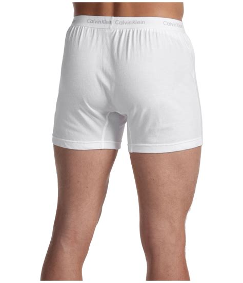 Calvin Klein Cotton Bar Matrix Slim Fit Knit Boxer In White For Men Lyst