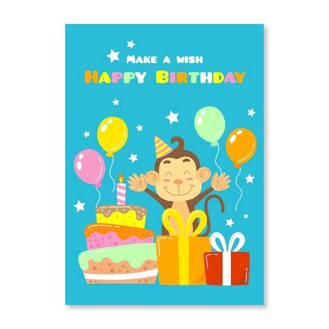 어린이 생일 초대장 템플릿 무료 벡터