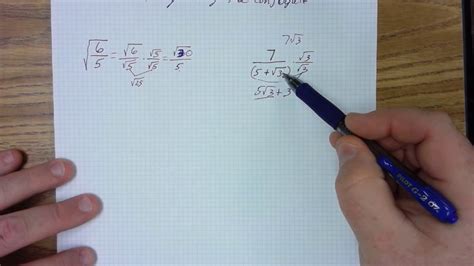 Simplify Radicals Using The Conjugate Youtube