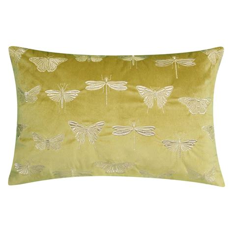 Butterfly Decorative Throw Pillow Ochre Throw Pillows Pillows