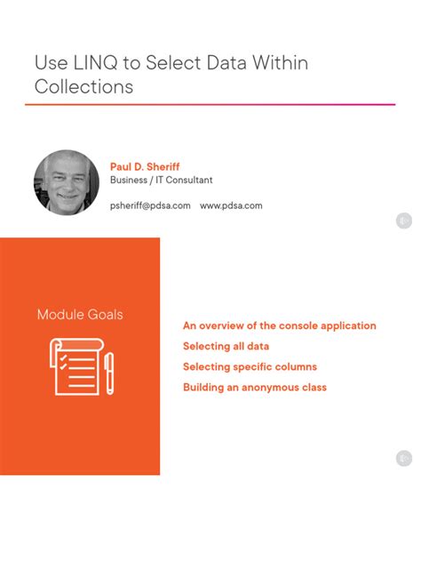 Use Linq To Select Data Within Collections Slides Pdf Language