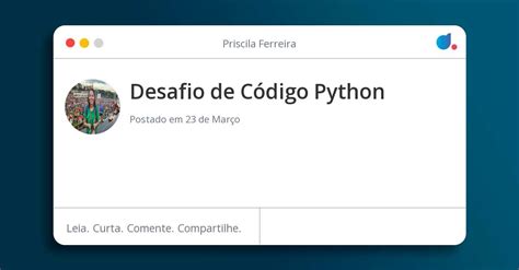 Desafio De Código Python