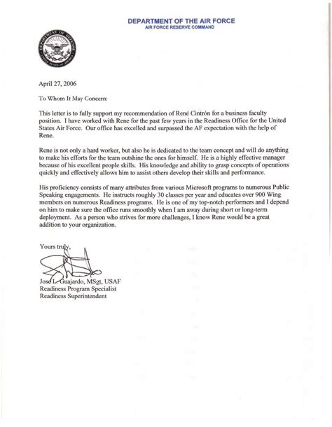 Air Force Letter