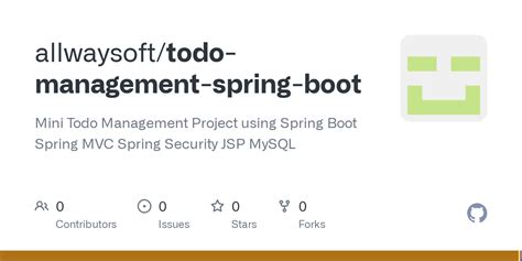 Github Allwaysofttodo Management Spring Boot Mini Todo Management