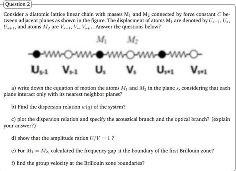 solved question 2 consider a diatomic lattice linear chain