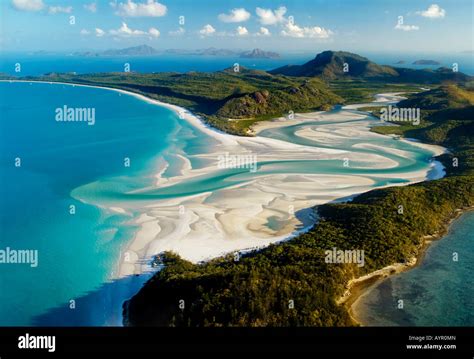 Aerial Shot Of Whitehaven Beach Whitsunday Island Great Barrier Reef