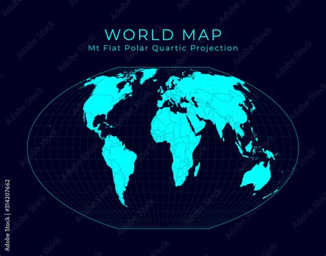 Map Of The World Mcbryde Thomas Flat Polar Quartic Pseudocylindrical
