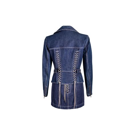 S S 1991 Azzedine Alaïa Denim Skirt Set With Lace Up Details At 1stdibs