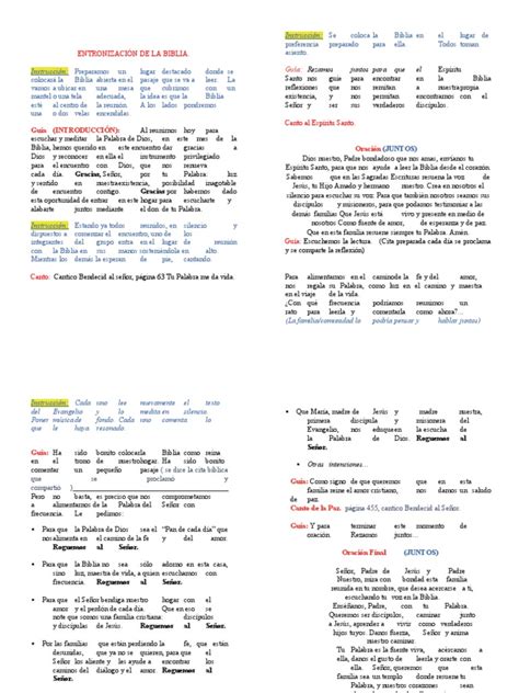 Entronización De La Biblia Descargar Gratis Pdf Oración Biblia