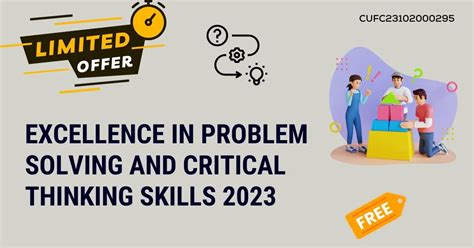 Excellence In Problem Solving And Critical Thinking Skills 2023 Cigma