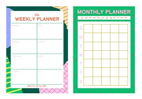 Premium Vector Collection Of Planners Templates Calendar Daily Weekly Monthly Yearly Habit