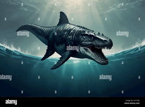 The Rise And Fall Of Mosasaurus Stock Vector Image And Art Alamy