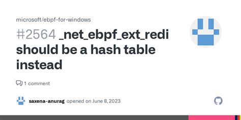 Netebpfextredirecthandlelist Should Be A Hash Table Instead · Issue 2564 · Microsoftebpf