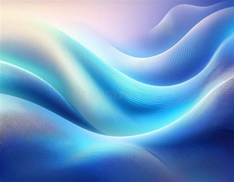 Abstract Soft Waves In Cool Tones Gentle Fluid And Calming Background