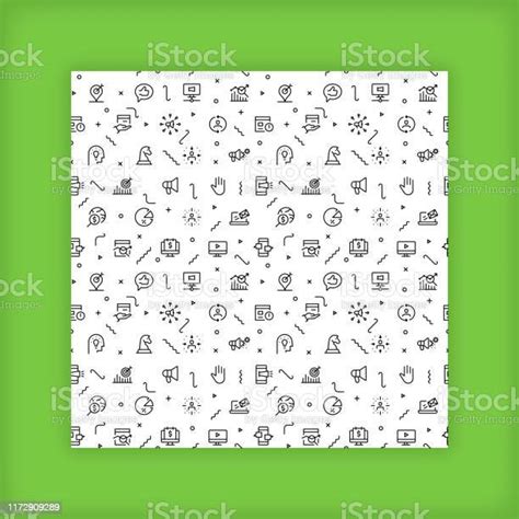 디지털 마케팅 주제에 대한 단순화 된 아이콘이있는 원활한 배경 패턴 개발에 대한 스톡 벡터 아트 및 기타 이미지 개발 광고 노트북 Istock