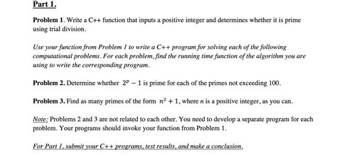 Solved Part 1 Problem 1 Write A C Function That Inputs A