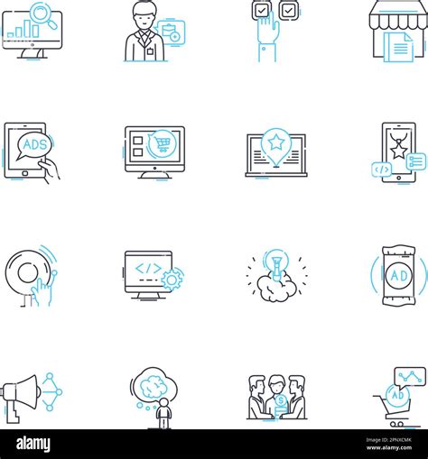Marketing Strategy Linear Icons Set Positioning Segmentation Differentiation Branding