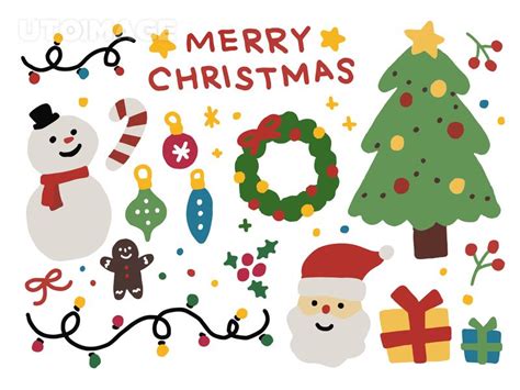 크리스마스 일러스트 소스 B201102 예시리 일러스트 일러스트 백터 디자인소스 그래픽소스 귀여운 손그림 낙서 이미지 소스 다이어리 꾸미기 편집