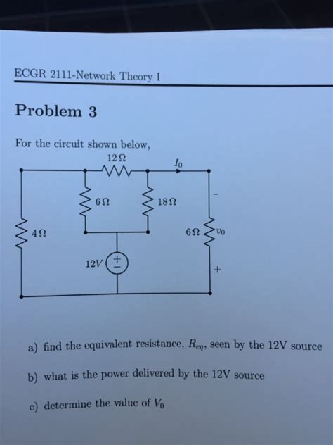 Solved For The Circuit Shown Below Find The Equivalent