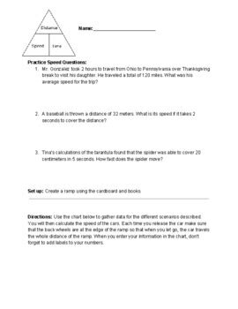 Speed Lab Test Measure And Calculate Speed By Science Teacher