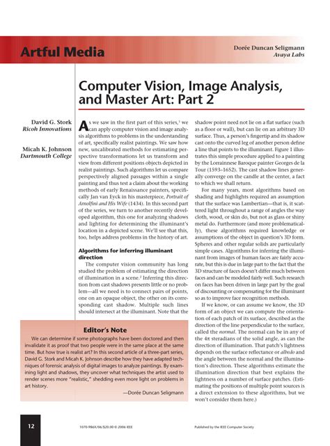 Pdf Computer Vision Image Analysis And Master Art Part 2