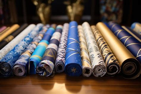 A Variety Of Hanukkah Themed Wrapping Paper Rolls Stock Illustration
