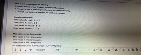 Solved Write Java Program To Do The Following 1 Create 2d