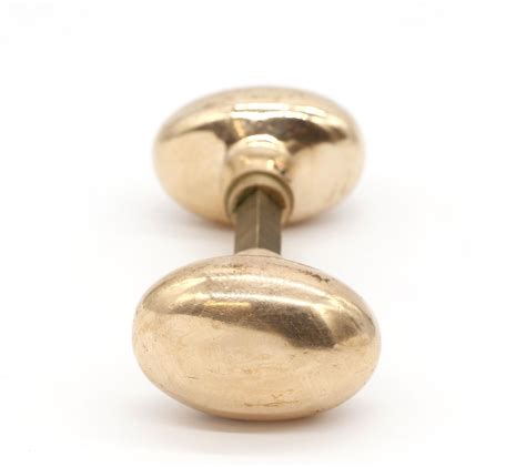 Pair Of Oval Polished Brass Entry Door Knobs Olde Good Things