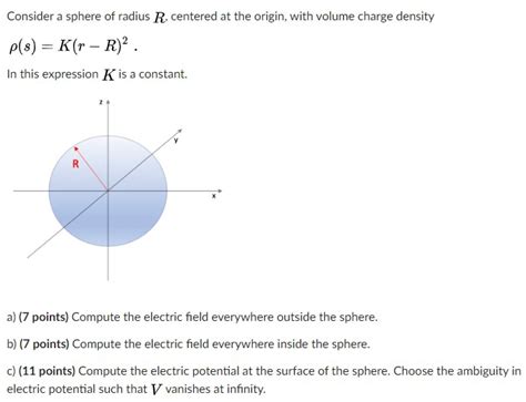 solved consider a sphere of radius r centered at the