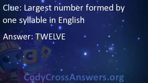 Largest Number Formed By One Syllable In English Respuestas