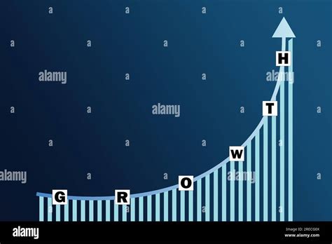 Business Success Growing Growth Increase Up Concept Business Graph On Blue Gradient Background