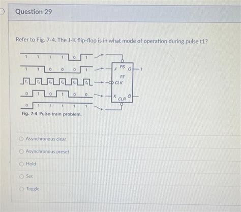 solved refer to fig 7 4 output q of the j k flip flop will