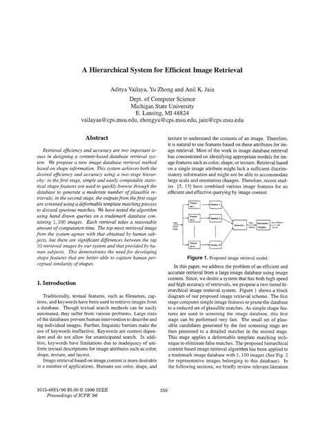 PDF A Hierarchical System For Efficient Image Retrieval