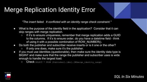 Error The Insert Failed It Conflicted With An Identity Range Check Constraint Youtube