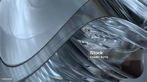 어두운 분위기 투명 유리 굴절 및 반사 차분한 통일 우아한 현대 3d 렌더링 추상 배경 0명에 대한 스톡 사진 및 기타 이미지 0명 결정체 곡선 Istock