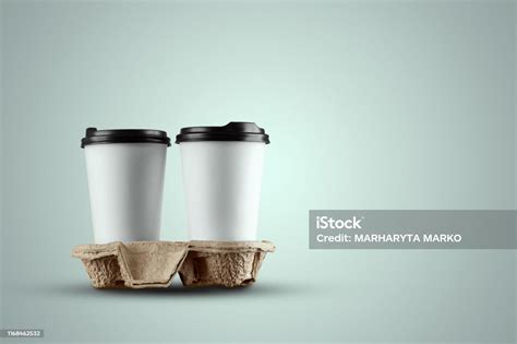 파란색 배경에 분리 된 종이 흰색 커피 컵 모형 레이아웃 복사 공간 0명에 대한 스톡 사진 및 기타 이미지 0명 긴급 개념 라떼 Istock