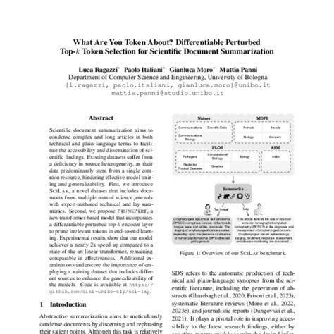 What Are You Token About Differentiable Perturbed Top K Token Selection For Scientific Document