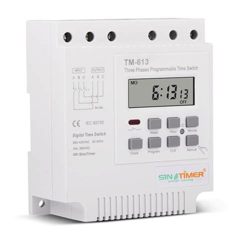 SINOTIMER TM V Three Phase Timer Programmable Switch LCD Digital Timer Switch With