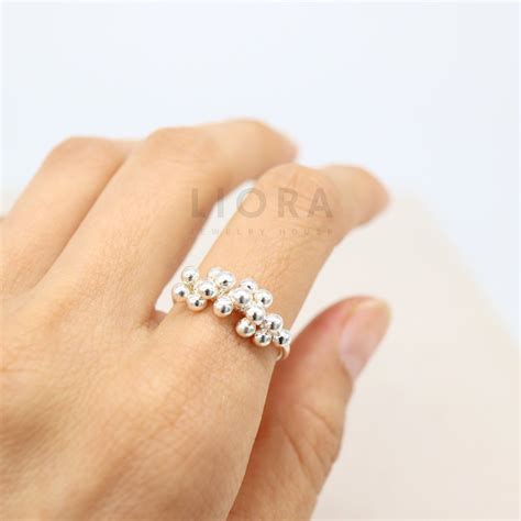 925 Sterling Silver Balls Ring Tiny Ball Ring Statement Ring Ring