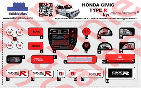 Stickers For Lego Moc Honda Civic Type R Danielsmocs Mattsbrickmocs