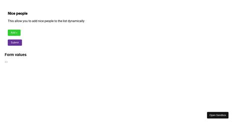 Data Driven Forms Example Codesandbox