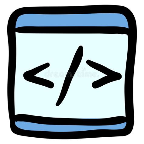 Vector Doodle Code Icon Stock Vector Illustration Of Advertising 306907630